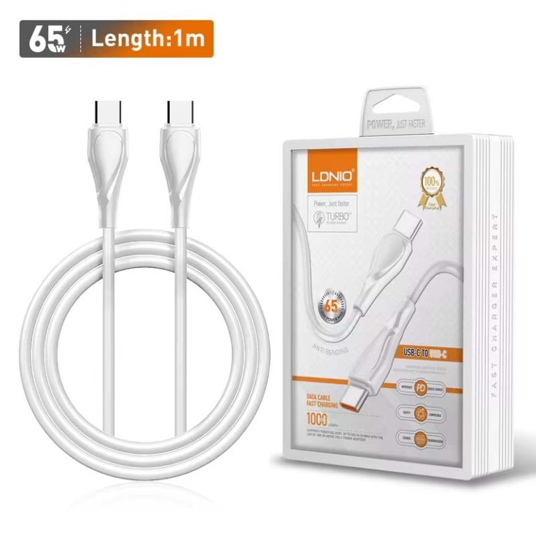 CABLE LDNIO USB-C to USB-C 65W 1mts - Mobile Store Ecuador